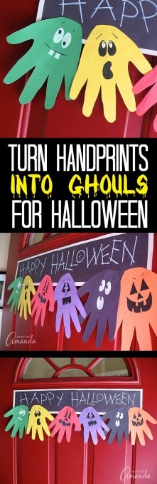 Halloween Handprint Ghoul Banner - a fun handprint craft