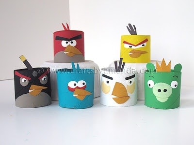 Angry Birds from Cardboard Tubes - Crafts by Amanda