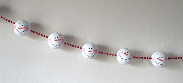 Snowman Garland - Crafts by Amanda