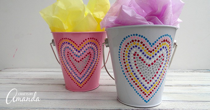 Heart Valentine Treat Buckets: collect or disperse goodies in style!