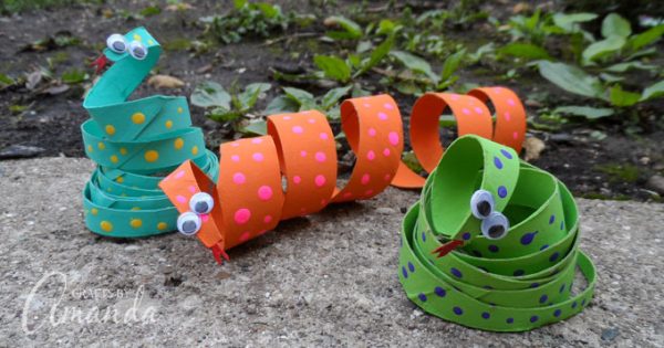 Cardboard Tube Coiled Snakes: recycled tubes turned into sneaky snakes!