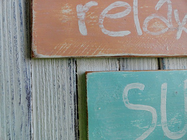 Beach Signs: weathered rustic beach signs you can make yourself