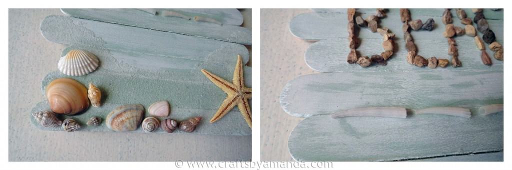 Craft Stick Beach Plaque - Crafts by Amanda