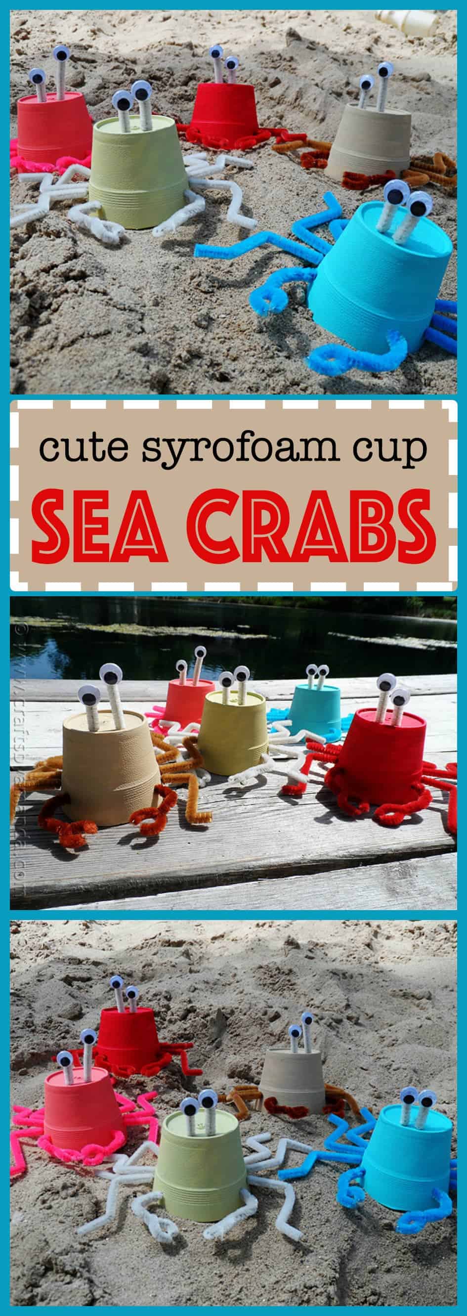 Styrofoam Cup Sea Crabs - Crafts by Amanda