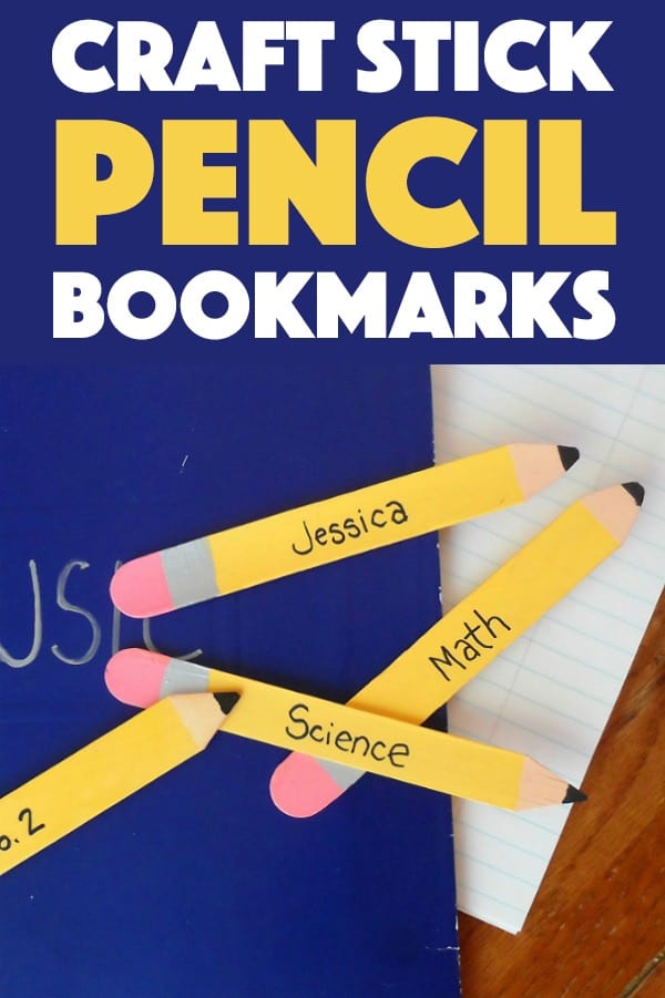 Craft Stick Pencil Bookmarks: the perfect back to school craft