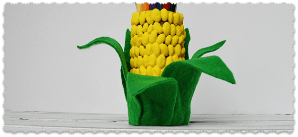 Corn on the Cob Pencil Holder - Crafts by Amanda