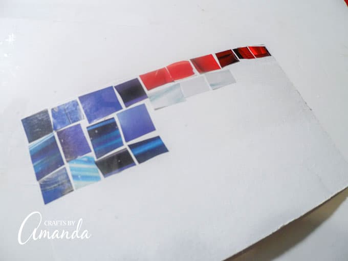 Magazine Mosaic Flag: an easy patriotic craft using old magazines