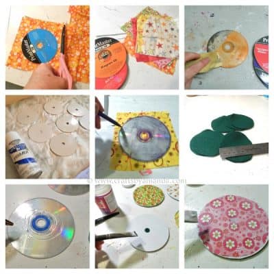 Recycled CD Coasters: put those old CD's and DVD's to a new use!