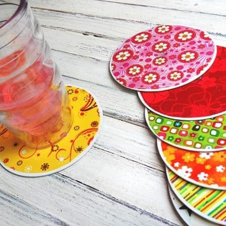 Recycled CD Coasters: put those old CD's and DVD's to a new use!