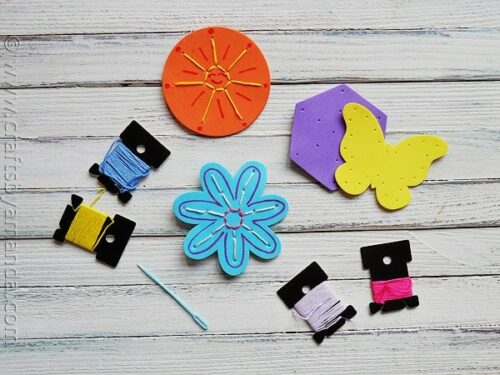 Craft Foam Sewing Cards - Crafts by Amanda