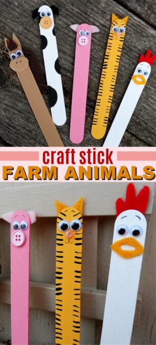 Craft Stick Farm Animals - craft for kids - Crafts by Amanda