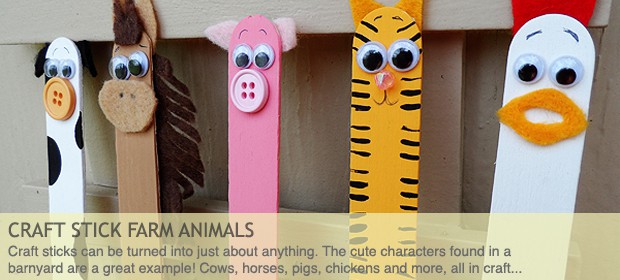 Craft Stick Farm Animals - craft for kids - Crafts by Amanda