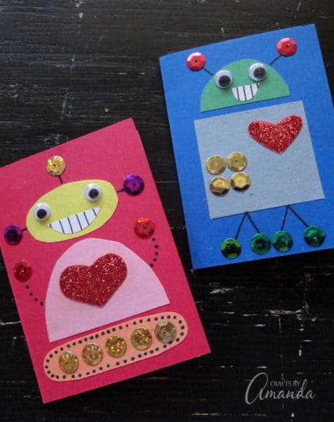 Robot Valentines: Easy kid's craft for Valentine's Day
