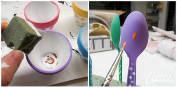 Plastic Spoon Chicks for Easter: a colorful Easter placeholder!