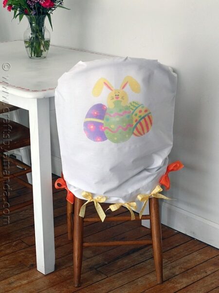 Easter Egg and Bunny Chair Cover - Crafts by Amanda