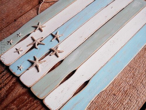 Weathered Paint Stick Beach Flag - Crafts by Amanda