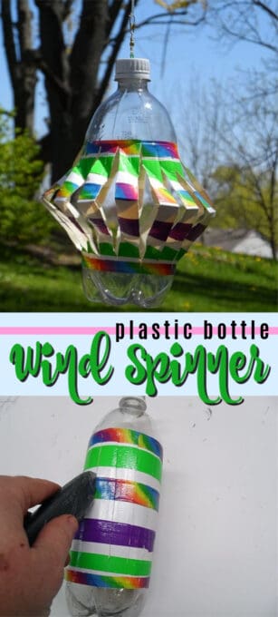 Plastic Bottle Wind Spinner - a recycled craft for kids - Crafts by Amanda
