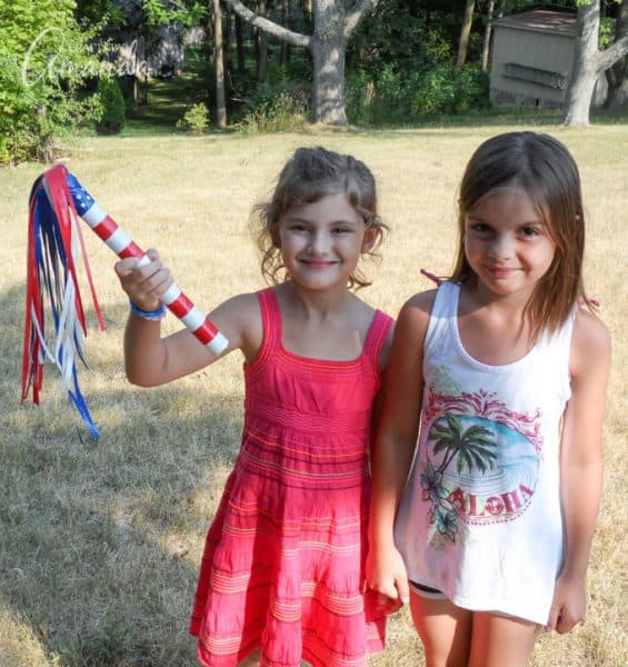 Patriotic Duct Tape Parade Stick: have the kids help with this ...