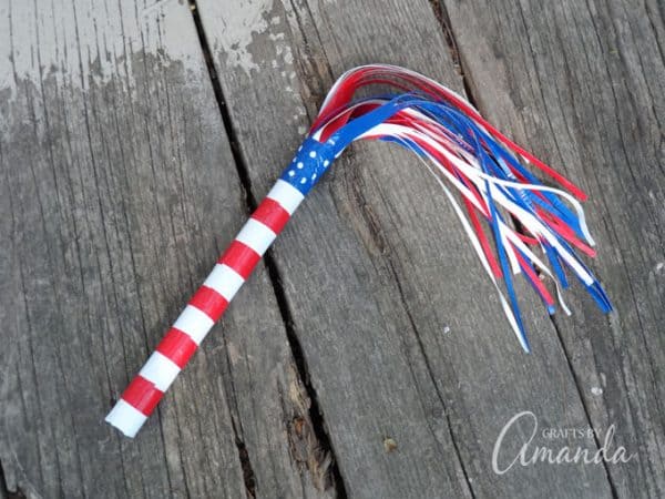 Patriotic Duct Tape Parade Stick: have the kids help with this ...
