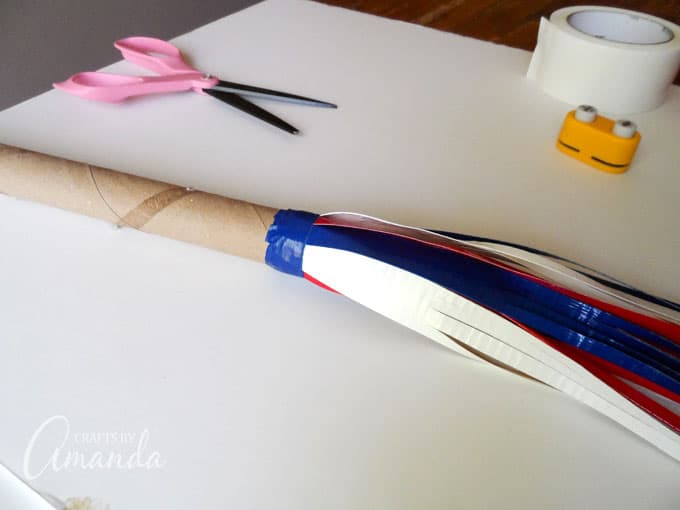 Patriotic Duct Tape Parade Stick: have the kids help with this ...