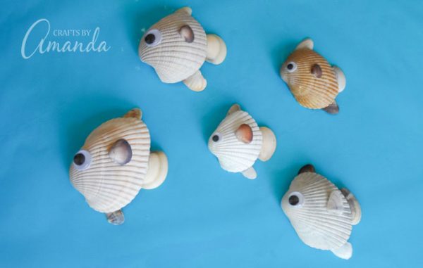How to Make Seashell Fish - Crafts by Amanda - Beach Crafts for Kids