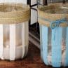 Striped Beach Luminaries - Coastal Decor - Crafts by Amanda