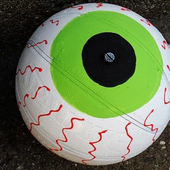 Upcycled Basketball Eyeball - Crafts by Amanda