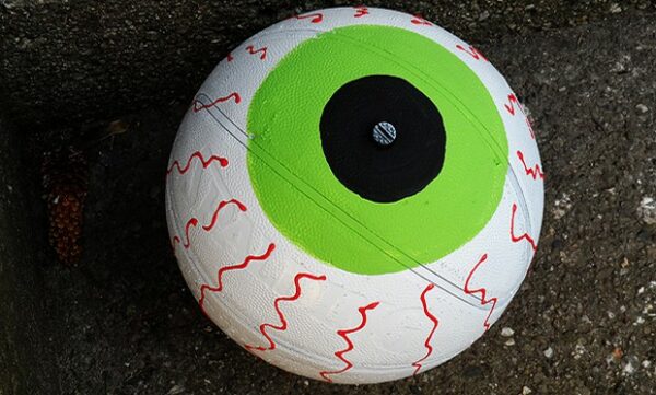 Upcycled Basketball Eyeball - Crafts by Amanda