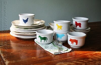 Farm Animal Bowls - Crafts by Amanda