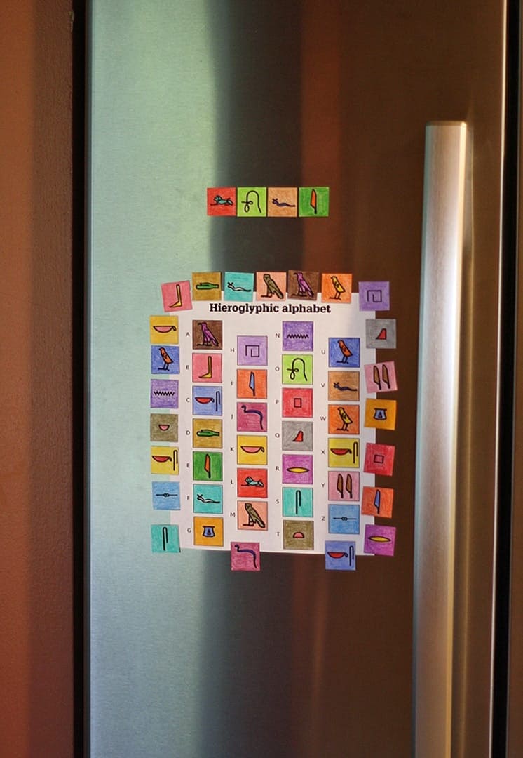 Make Hieroglyphic Alphabet Magnets - Crafts by Amanda