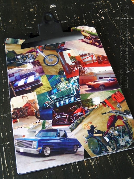 Mod Podge Photo Collage Clipboard - gift idea for him