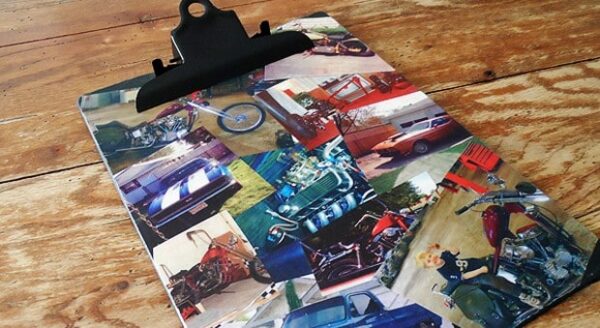 Mod Podge Photo Collage Clipboard - gift idea for him