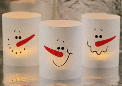 Paper Snowman Luminaries in 3 Minutes - Crafts by Amanda
