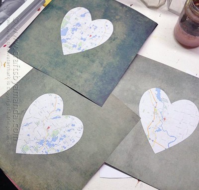Framed Heart Maps - Crafts by Amanda