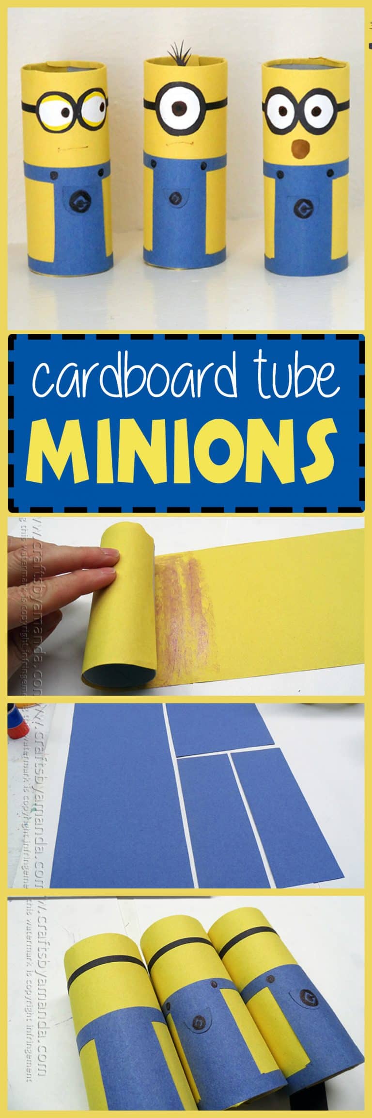Cardboard Tube Minions: an adorable and easy minion craft!
