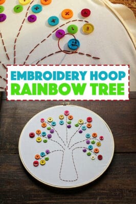 Embroidery Hoop Rainbow Tree: an easy sewing craft