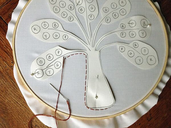 Embroidery Hoop Rainbow Tree: an easy sewing craft