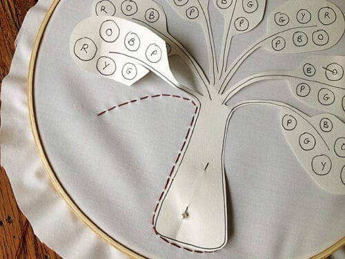 Embroidery Hoop Rainbow Tree: an easy sewing craft