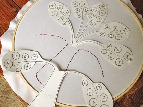 Embroidery Hoop Rainbow Tree: an easy sewing craft