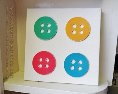 Buttons on Canvas - Crafts by Amanda