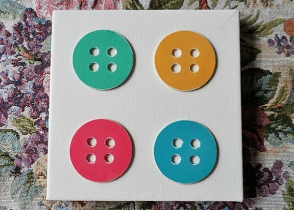 Buttons on Canvas - Crafts by Amanda