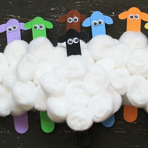 Colorful Flock of Craft Stick Sheep - Crafts by Amanda
