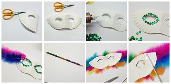 Paper Plate Feather Mask - Crafts by Amanda