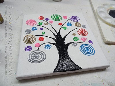Swirl Tree on Canvas - Crafts by Amanda