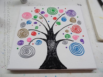 Swirl Tree on Canvas - Crafts by Amanda