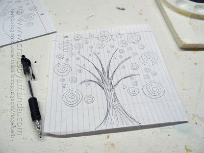 Swirl Tree on Canvas - Crafts by Amanda