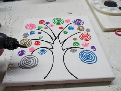 Swirl Tree on Canvas - Crafts by Amanda