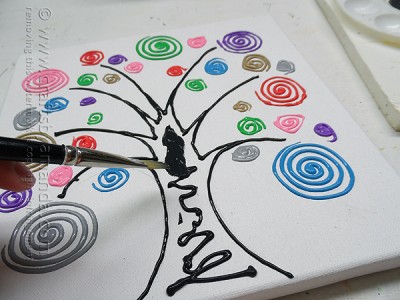 Swirl Tree on Canvas - Crafts by Amanda