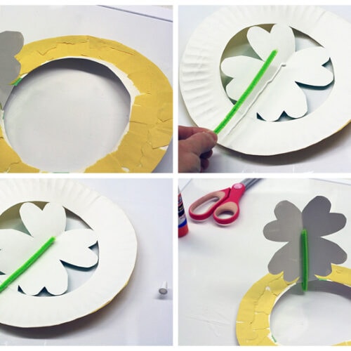 Four Leaf Clover Paper Plate Crown - Crafts by Amanda