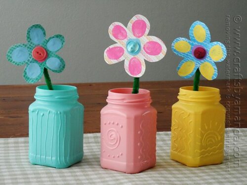 Recycled Spring Jars with Texture - Crafts by Amanda